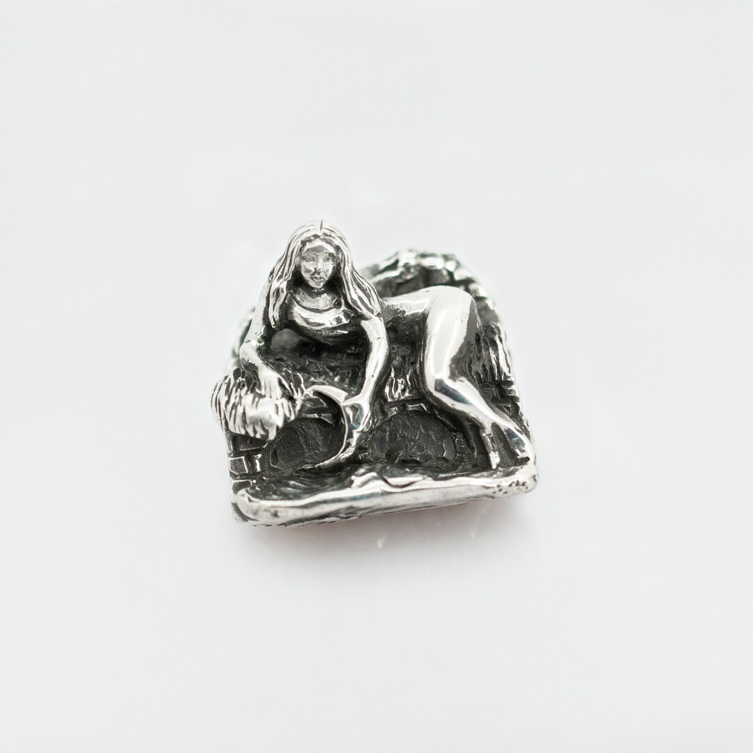 Bead "mermaid" (rusalka), Slavic Mythology, Mermaid Girl, Silver Beads ...