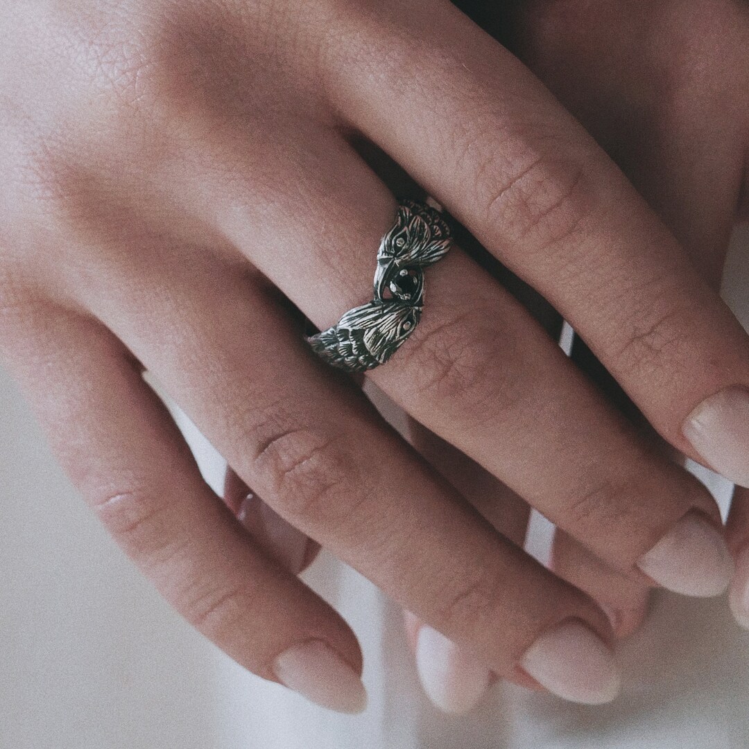 Raven Silver Ring Hugin and Munin, Norse Raven Jewelry, Chunky Silver ...