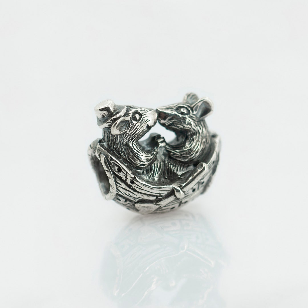Bead "mice in the Shuttle", Silver Mice, Beads, Silver Beads, Gift for ...
