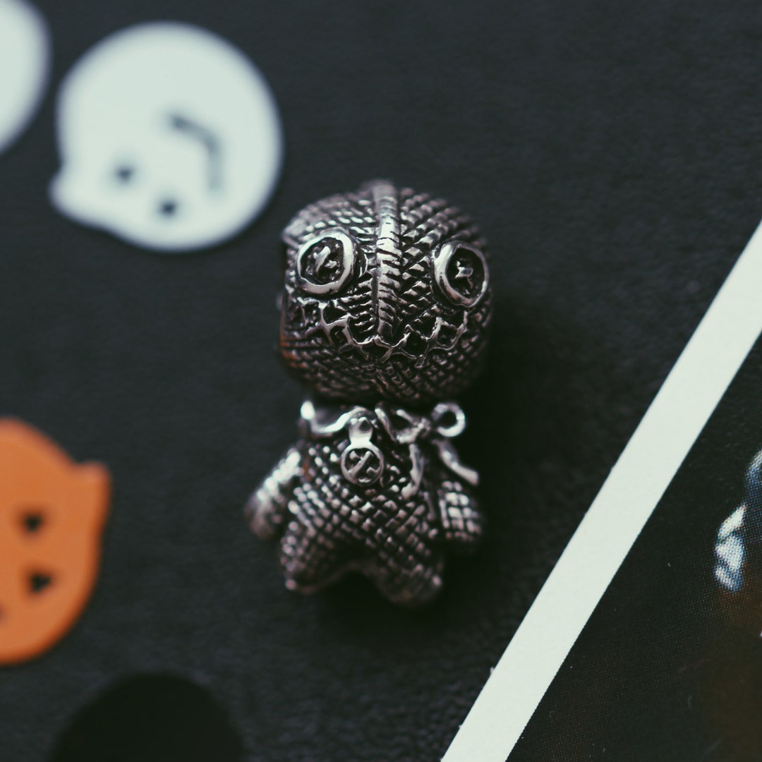 Bead Mr Voodoo Doll, Pagan Charms, Creepy Halloween Beads, Silver Charm ...