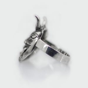 Oni Mask Sterling Silver Gothic Ring - 925 Silver Demon Ring - Japanese ...