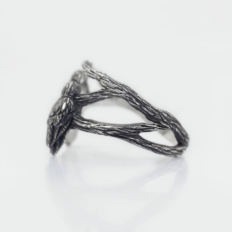 Oxidized Sterling Silver Raven Ring: Norse Crow Jewelry - Etsy