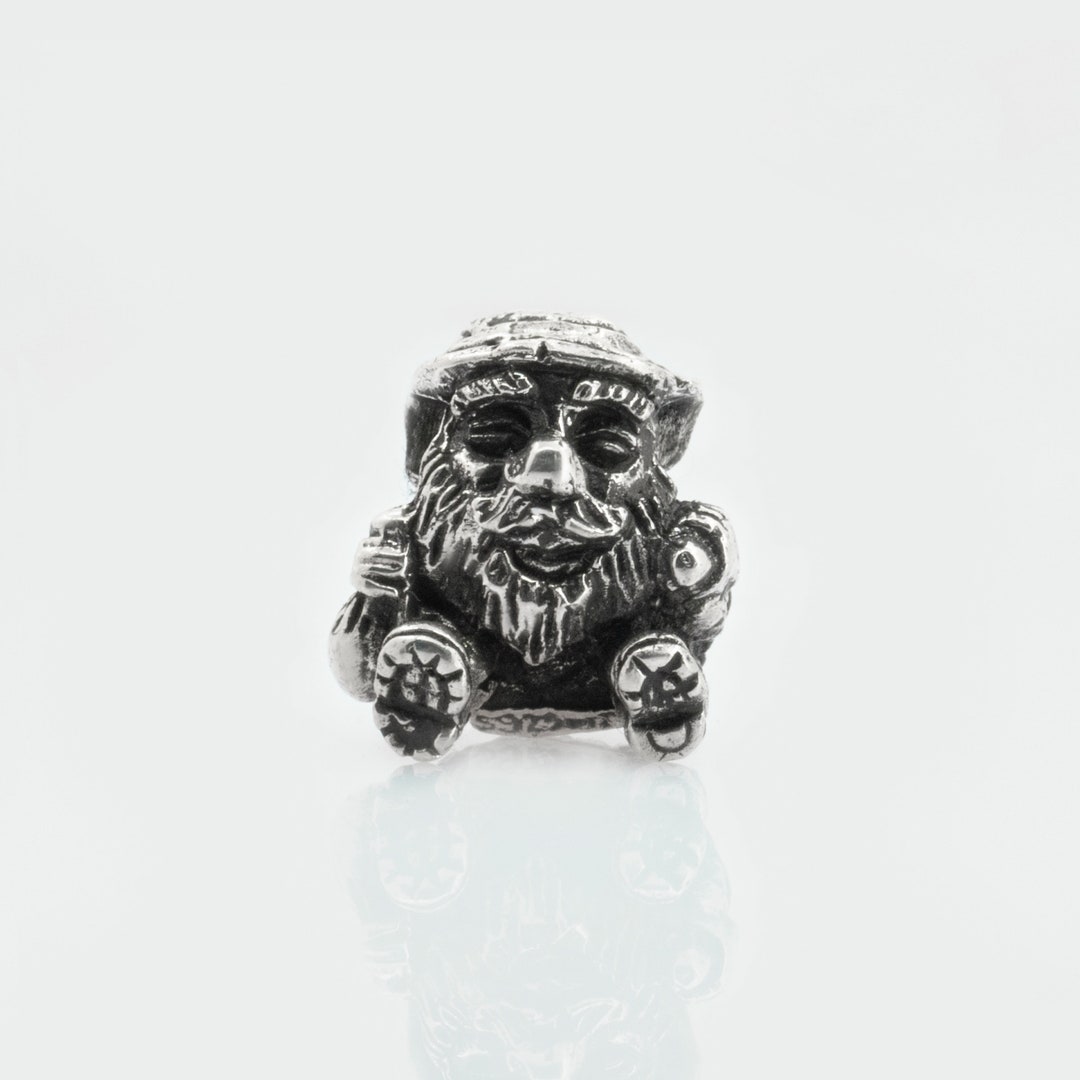 Handmade Sterling Silver Dwarf Fisherman Bead: Jewelry Charm - Etsy