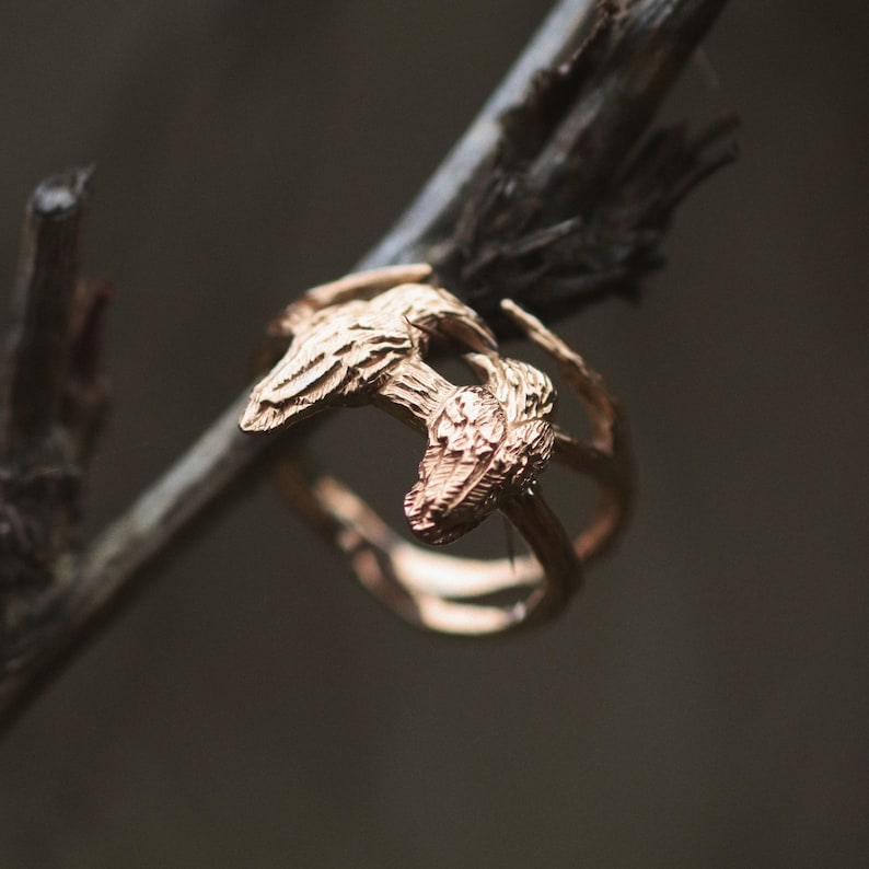 Yellow Gold 14K Raven Ring: Norse Crow Jewelry - Etsy
