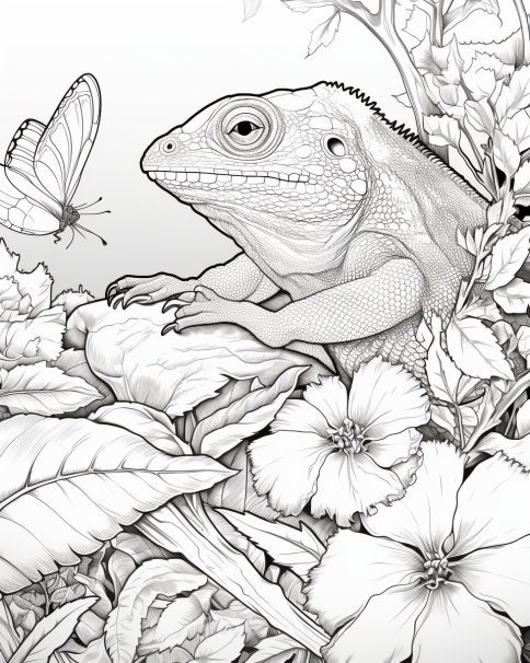 Lizard Coloring Pages Coloring Pages for Adults Coloring Pages for Kids ...