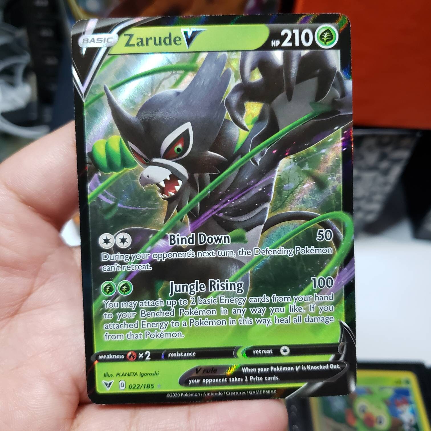 Zarude V Ultra rare card 022/185 Vivid Voltage Pokemon Card | Etsy