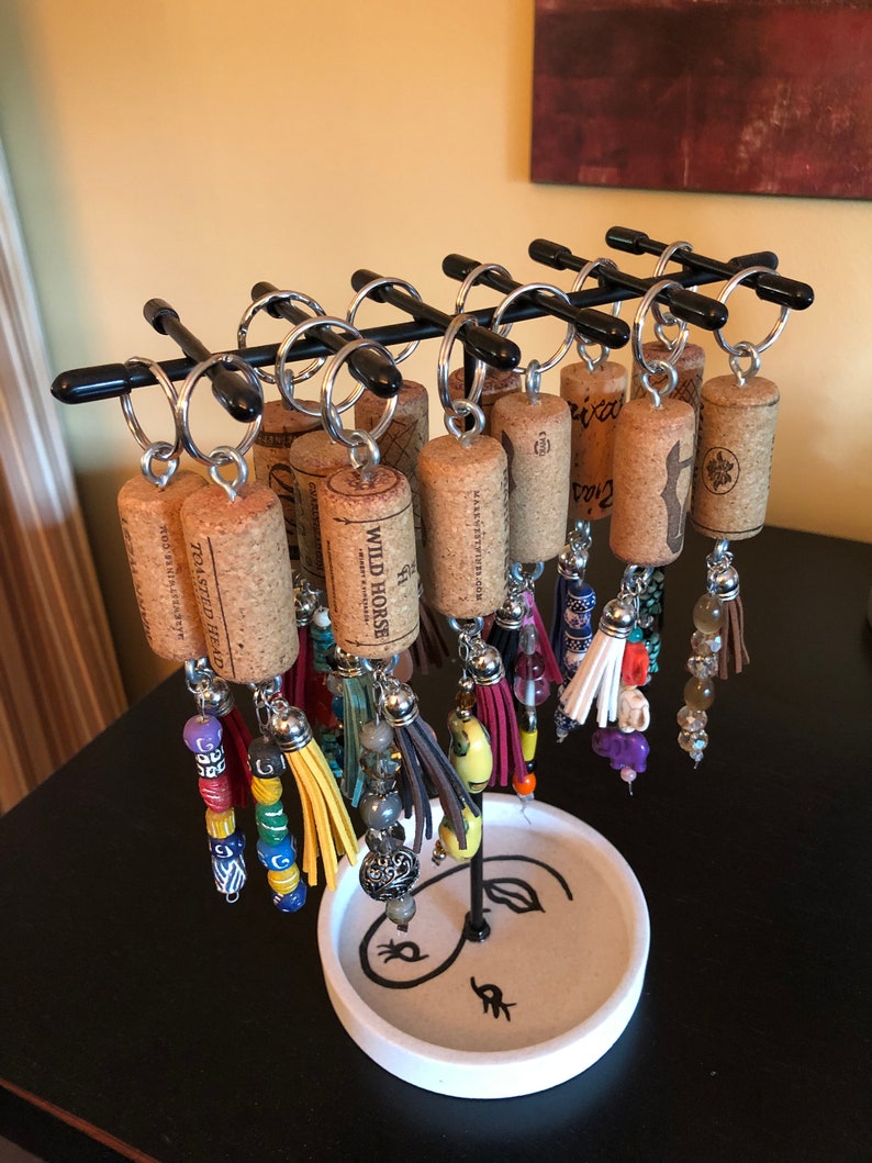 Wine Cork Key Chains With Beads - Etsy