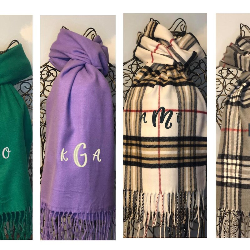 Monogrammed Scarf - Etsy