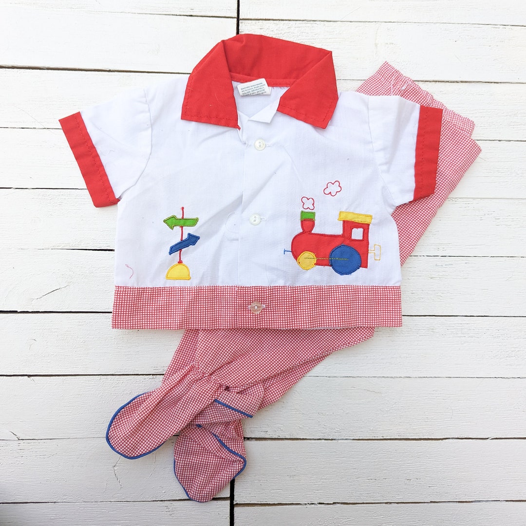 Vintage Red & White Matching Baby Set | Vintage Baby Clothing | Retro ...