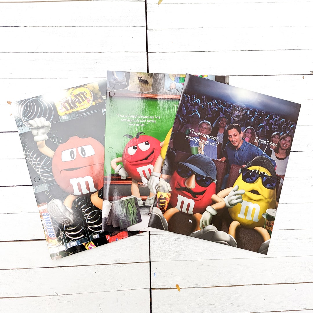 Vintage 2003 M&m's Paper Binder Folders | Set of 3 | Collectible Item ...