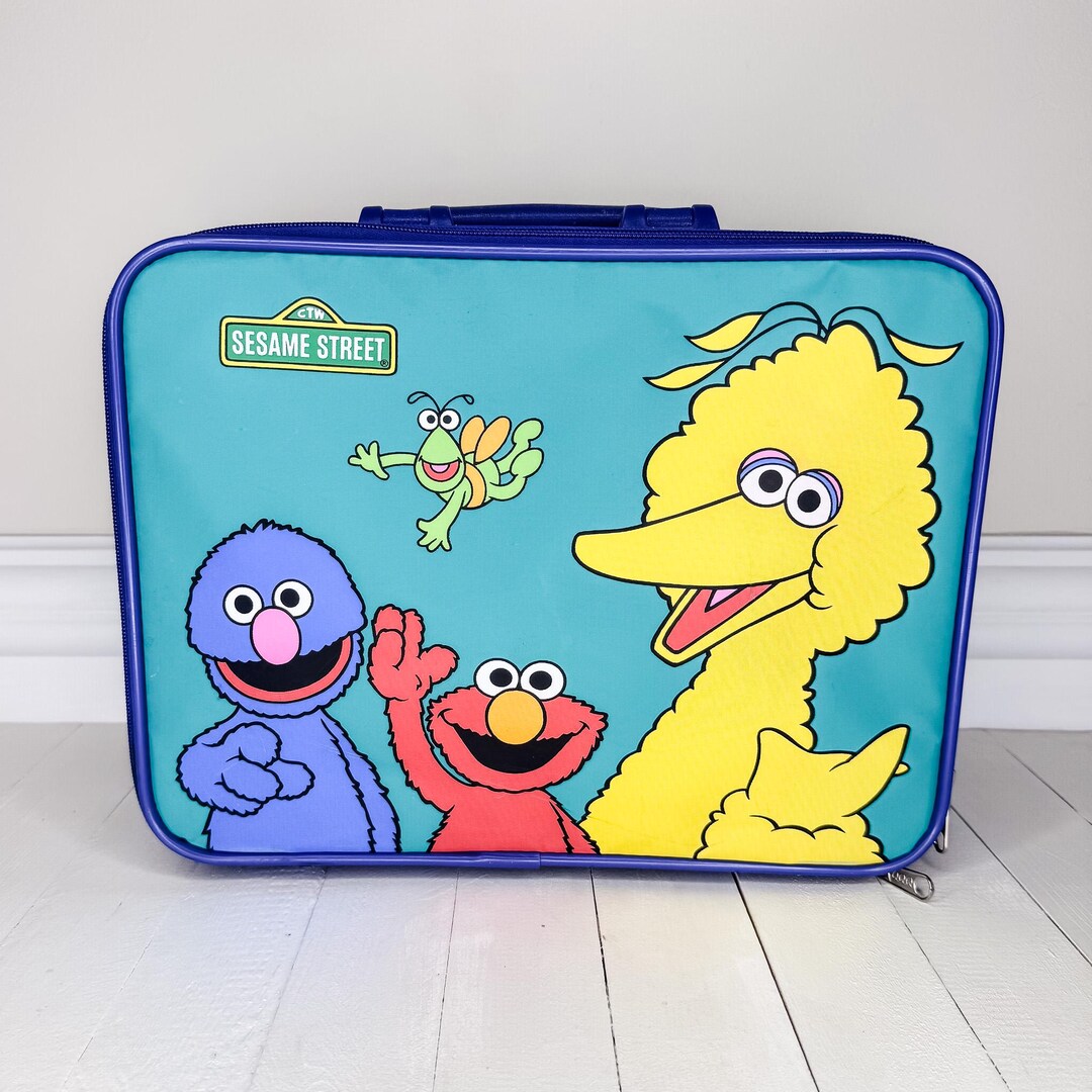 Vintage 90s Sesame Street Suitcase Luggage | Vtg 1990s Canvas Kid's ...