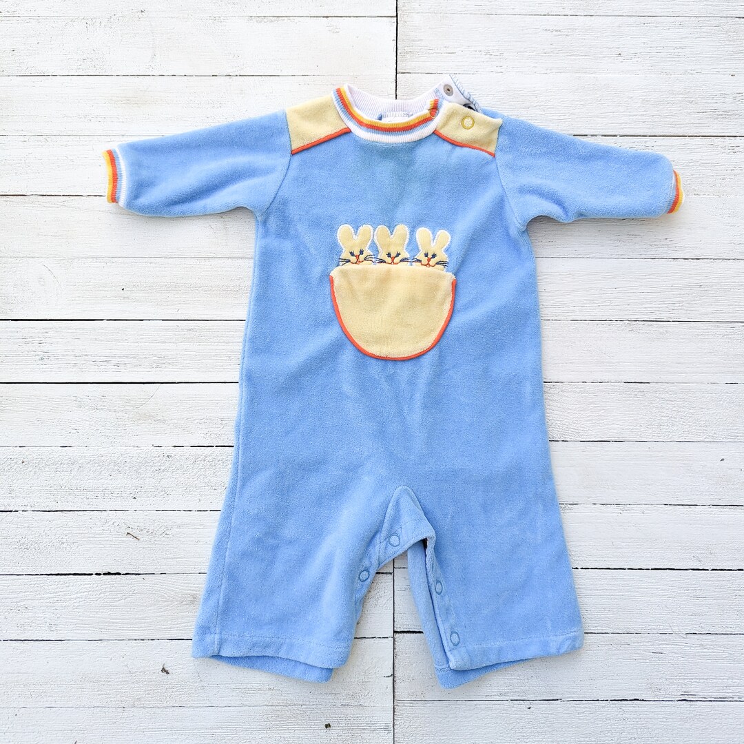 Vintage Carter's Peeps Easter Baby Onesie | Vintage Blue & Yellow Baby ...
