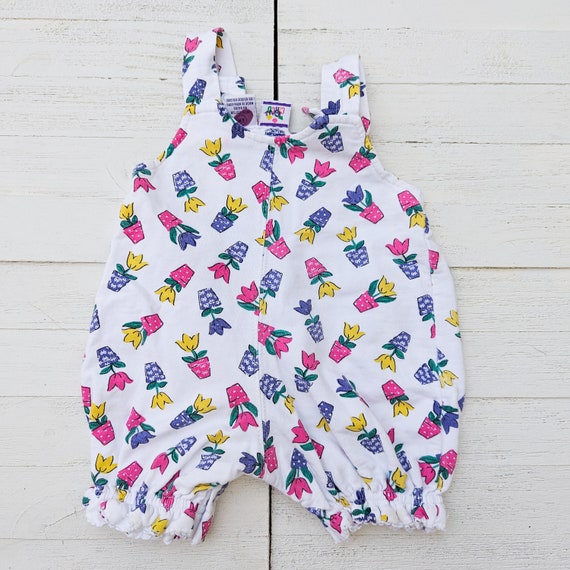 Vintage Circo White Cotton Baby Bubble Overalls with … - Gem