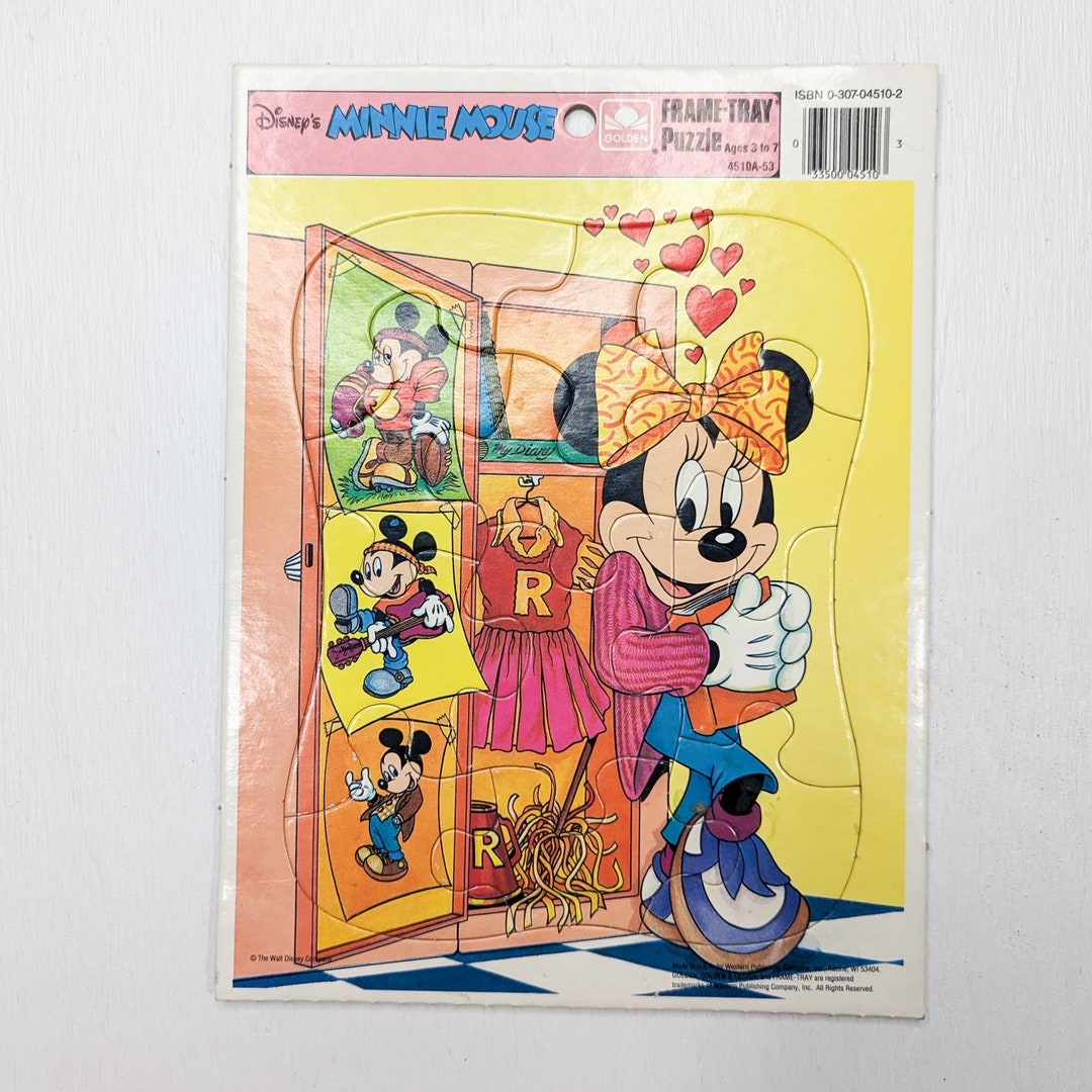 Vintage Disney Minnie Mouse Board Frame-tray Puzzle | Vintage Children ...