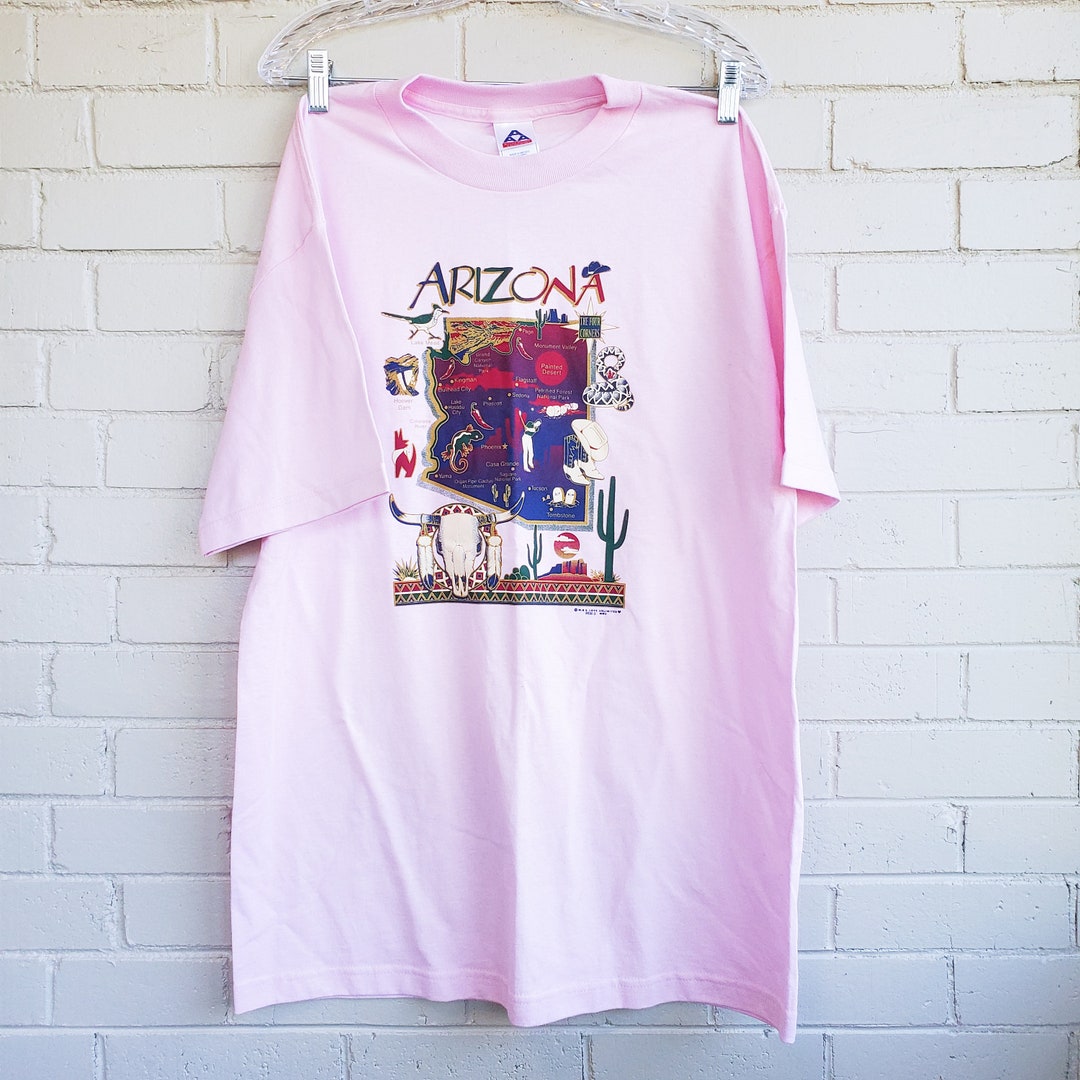 Vintage 90's Alstyle Apparel & Activewear Pink Arizona Souvenir Adult T ...