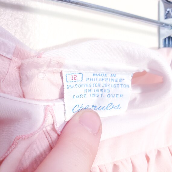 Vintage Cherubs Pink & White Floral Embroidered Baby … - Gem