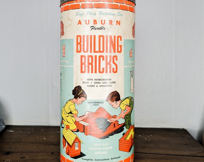 Vintage Auburn Flexible Building Bricks Interlocking Pieces Safe Play ...