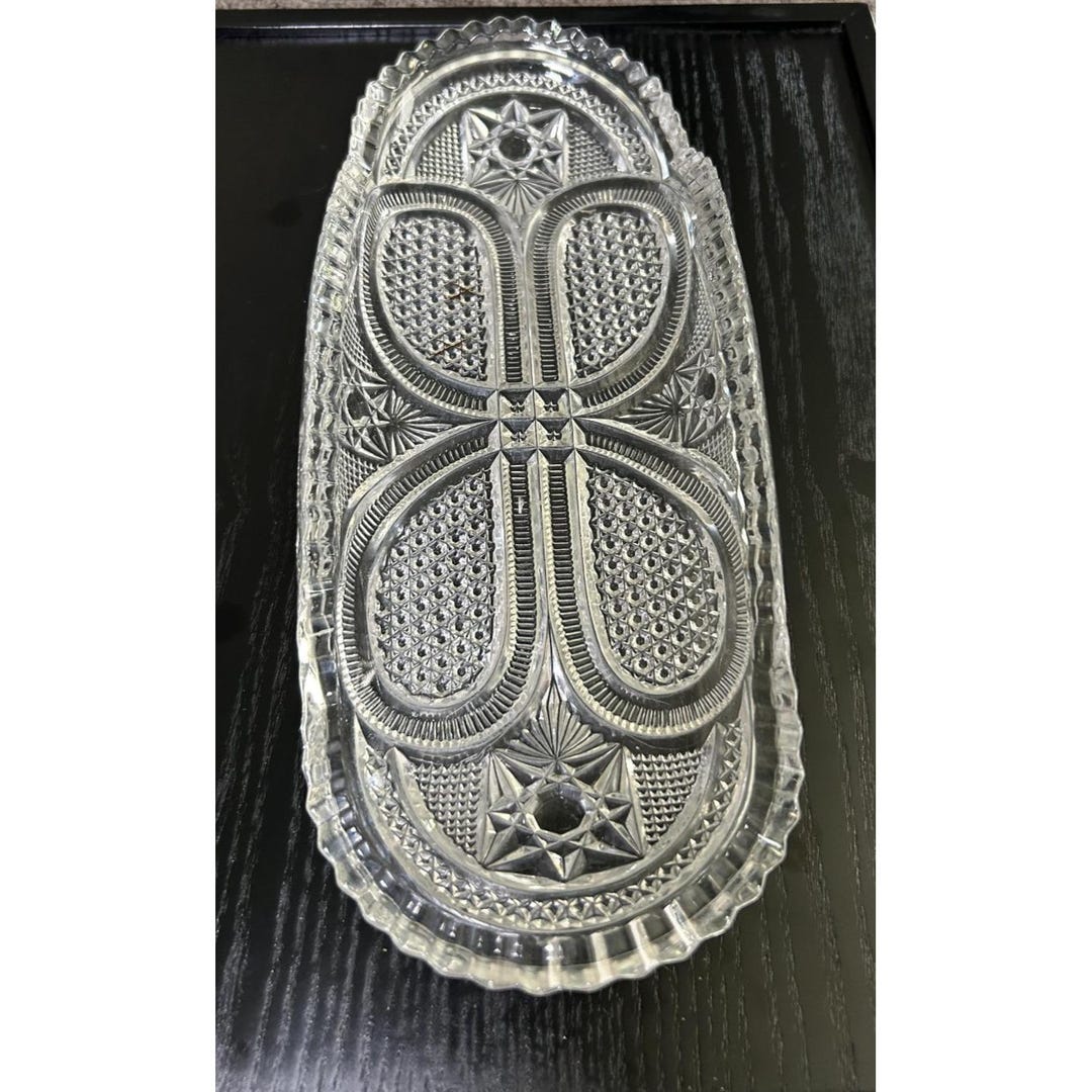 Antique EAPG Pressed Glass Celery Tray – Massachusetts Pattern - Etsy