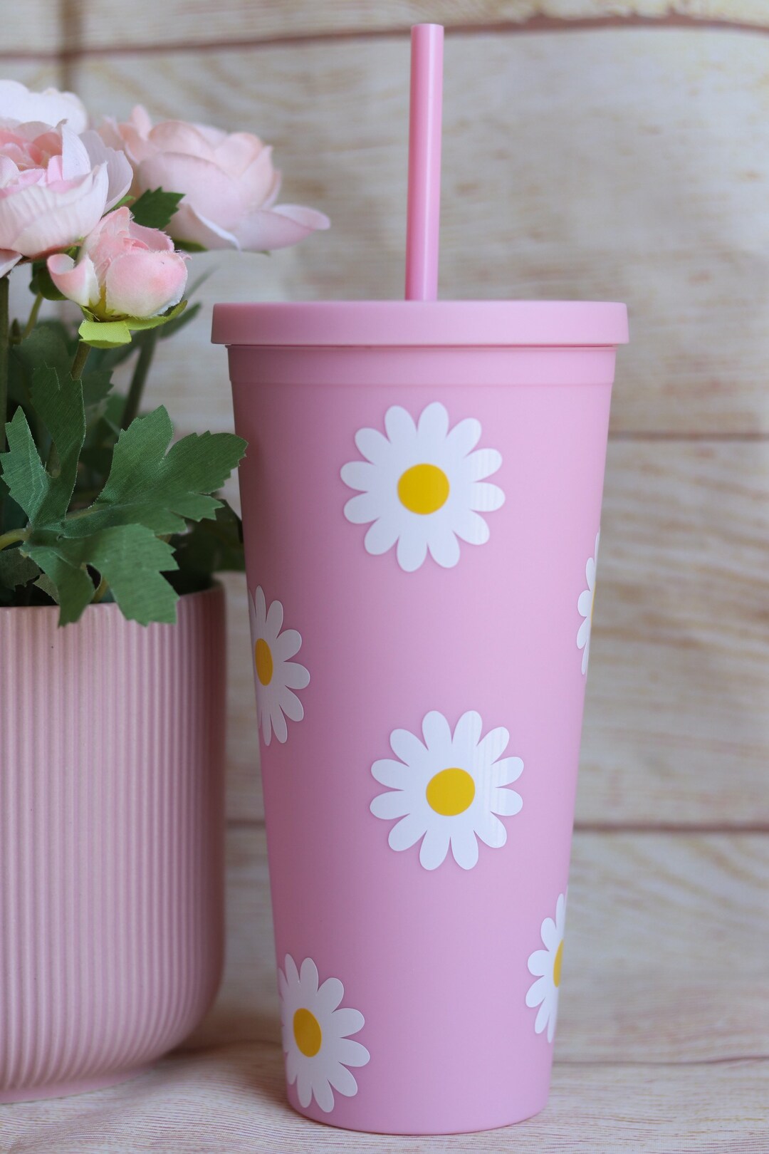 Flowers Matte Double Wall Tumbler| Personalized Tumbler With Name ...
