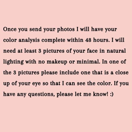 Personalized Color Analysis Etsy
