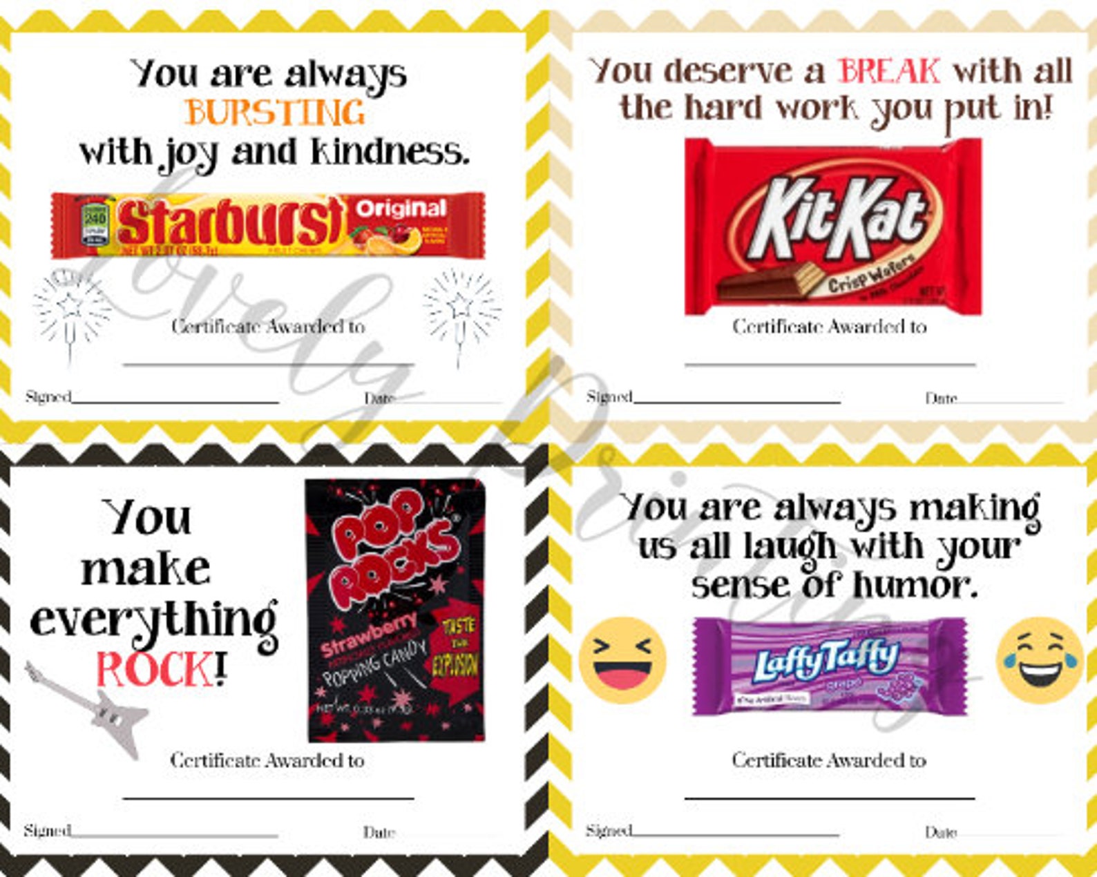 Printable Candy Bar Awards for Students or Colleagues Candy - Etsy