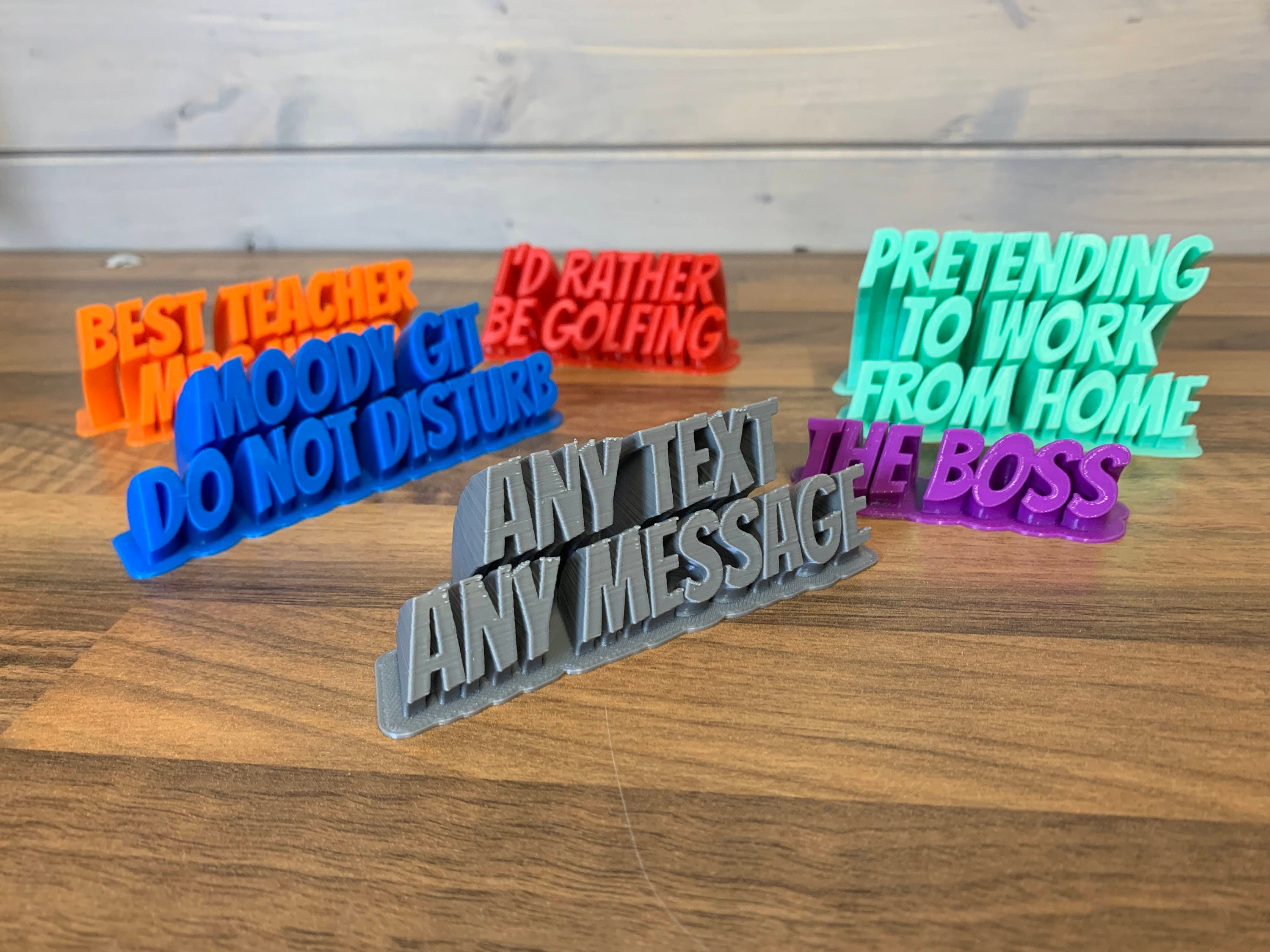 Personalised Desk Plaque 3D Printed | Custom Wording | Office Accessory ...