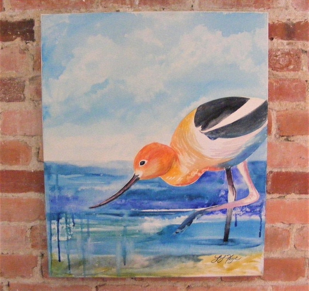 Watercolor Original shore Bird by Laura Frye - Etsy