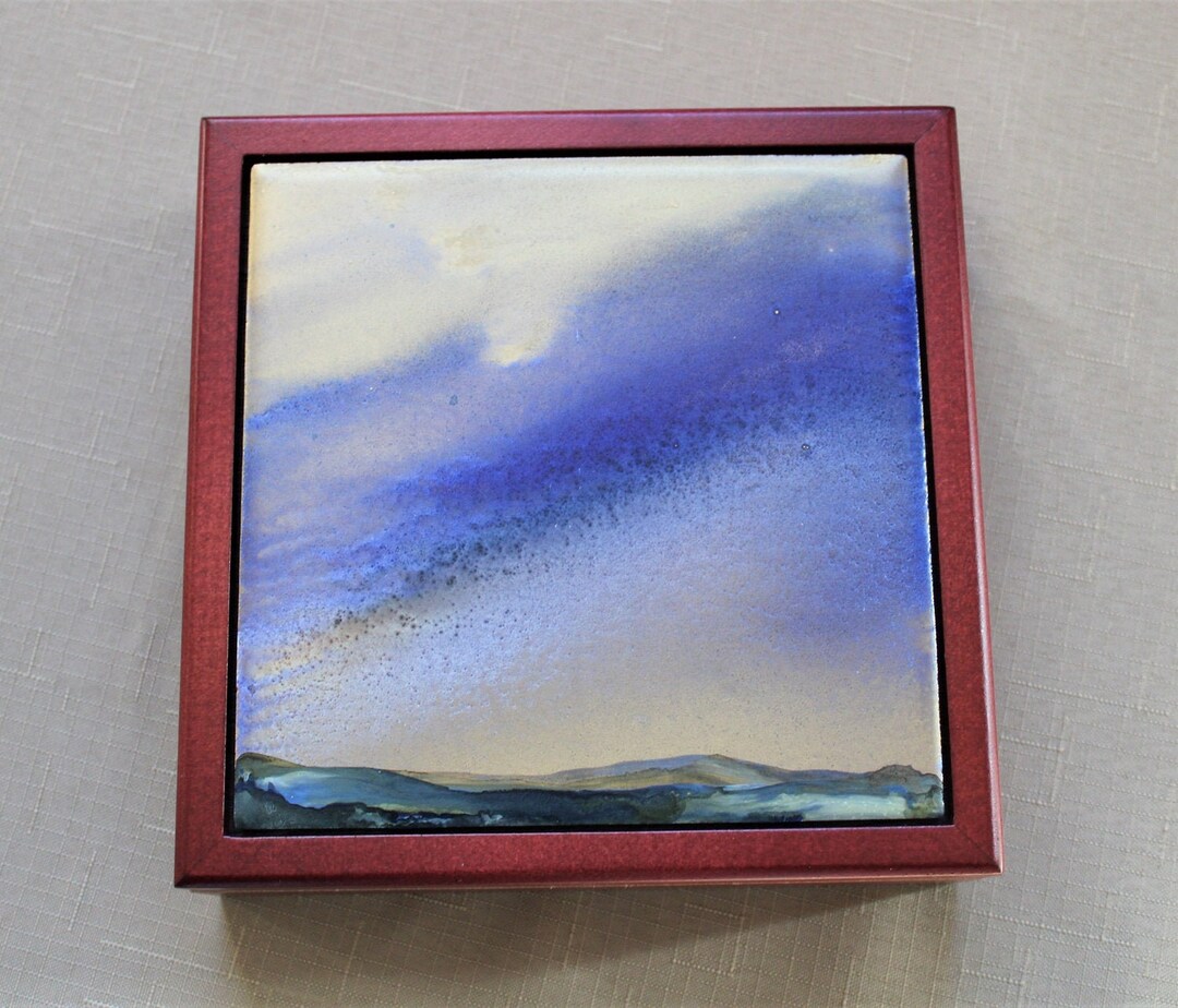 Hand Painted Tile Box Alcohol Ink Painted Ceramic Tile Box - Etsy