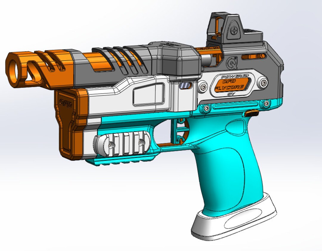 Buy Q2 3d Printed Fully Automatic Flycore Nerf Toy Blaster (.STL FILES ...