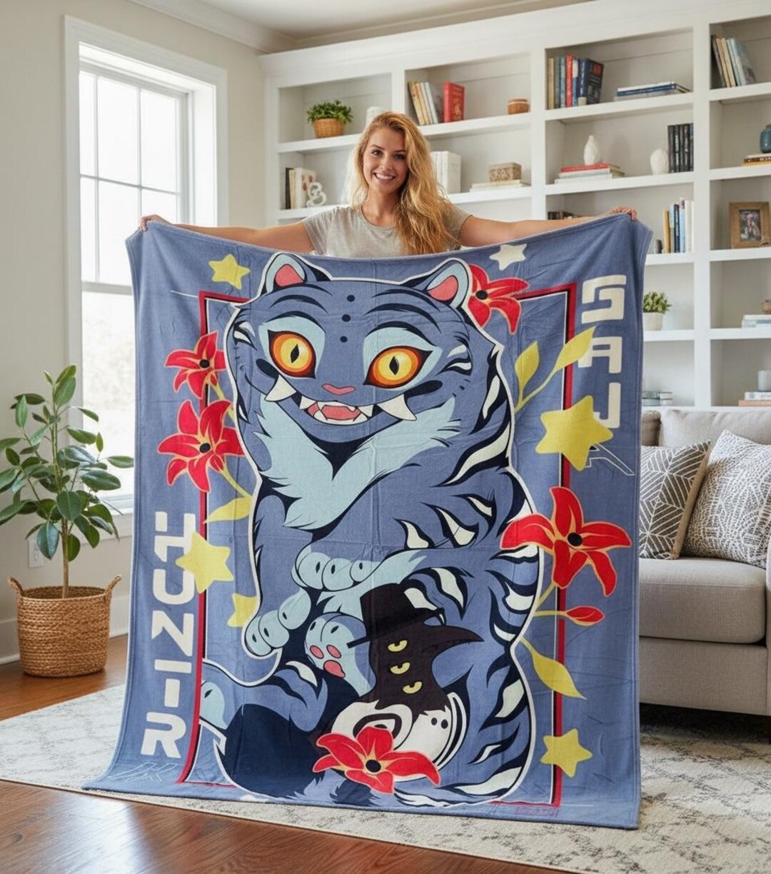 Extra Large K-pop Anime Hunter Inspired Throw Blanket 50x60 Inches - Etsy