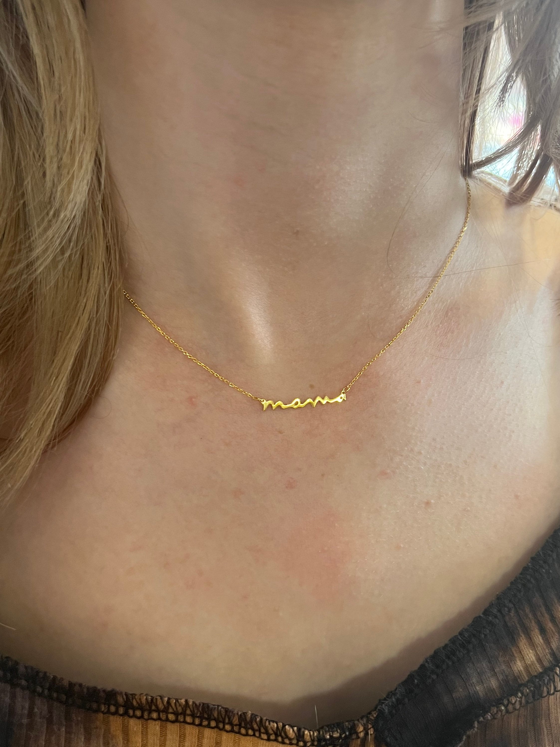 Sterling Silver Name Necklace Dainty Silver Chain Custom | Etsy UK