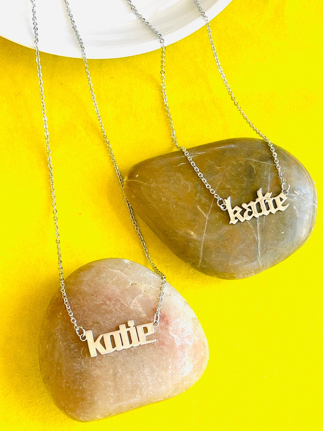 Personalisierte Sterling Silber Familienname Halskette ...