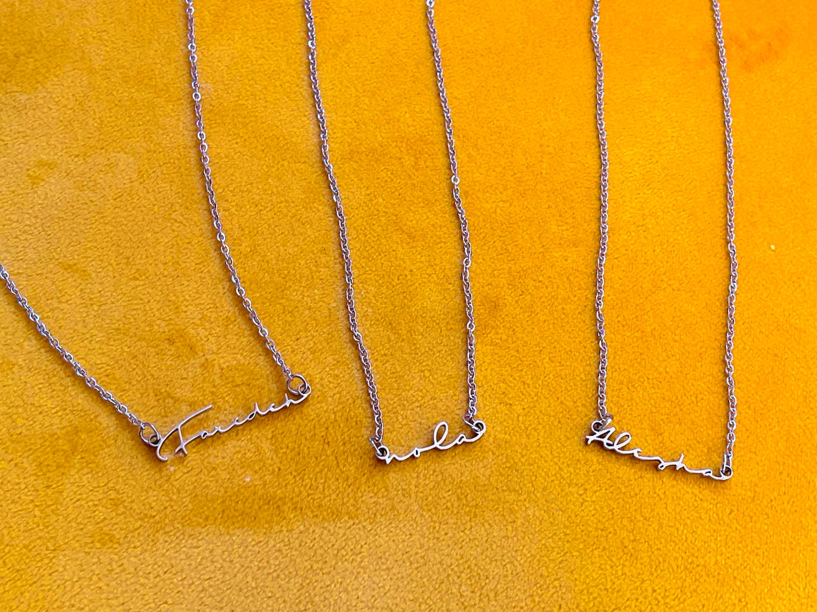 Dainty Cursive Name Necklace Minimalist Handwriting Letter - Etsy UK