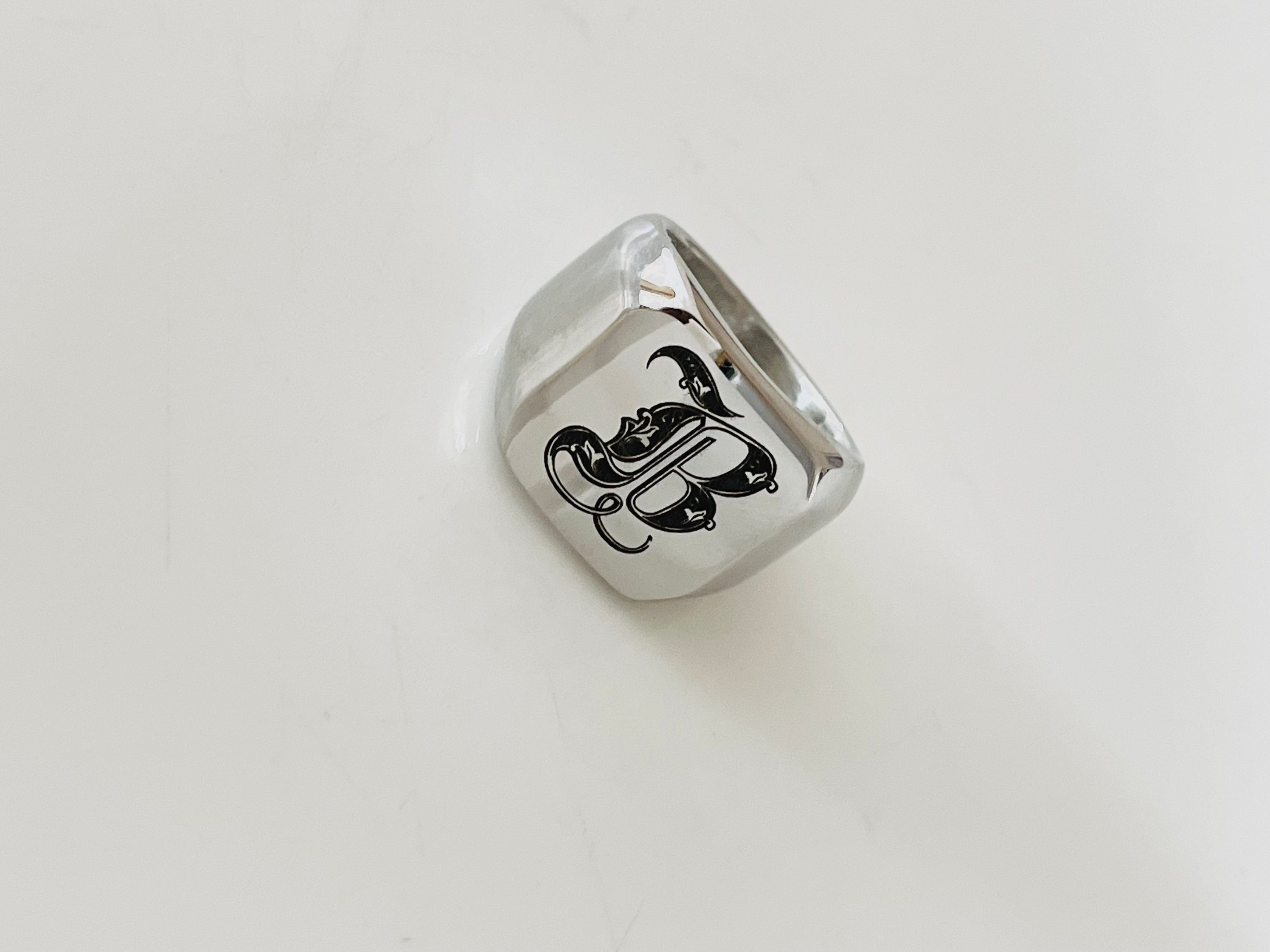 Mens Signet Ring Gothic Letter Ring Custom Statement - Etsy UK