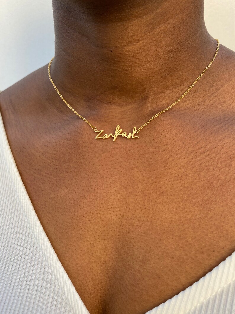 Personalized Actual Handwriting Necklace 18K Gold Signature - Etsy