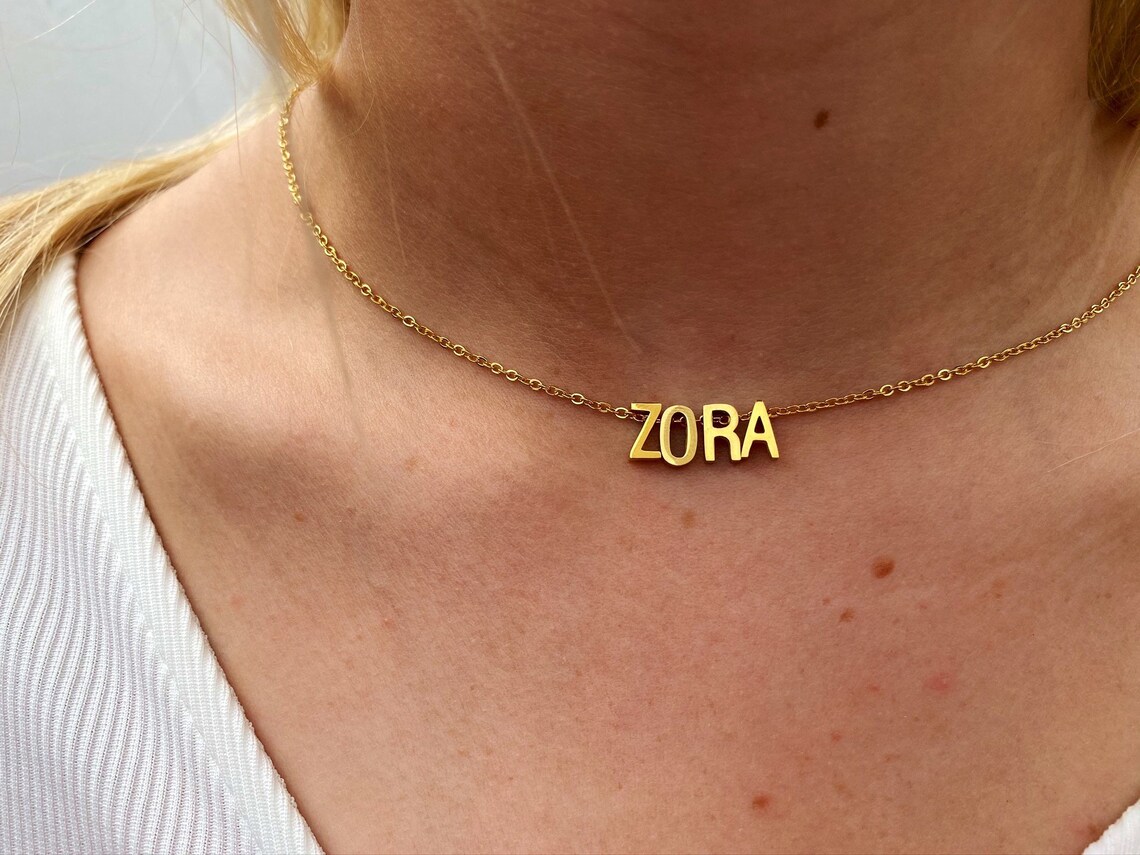 Initial Name Necklace Personalized Necklace Letter Necklace | Etsy UK