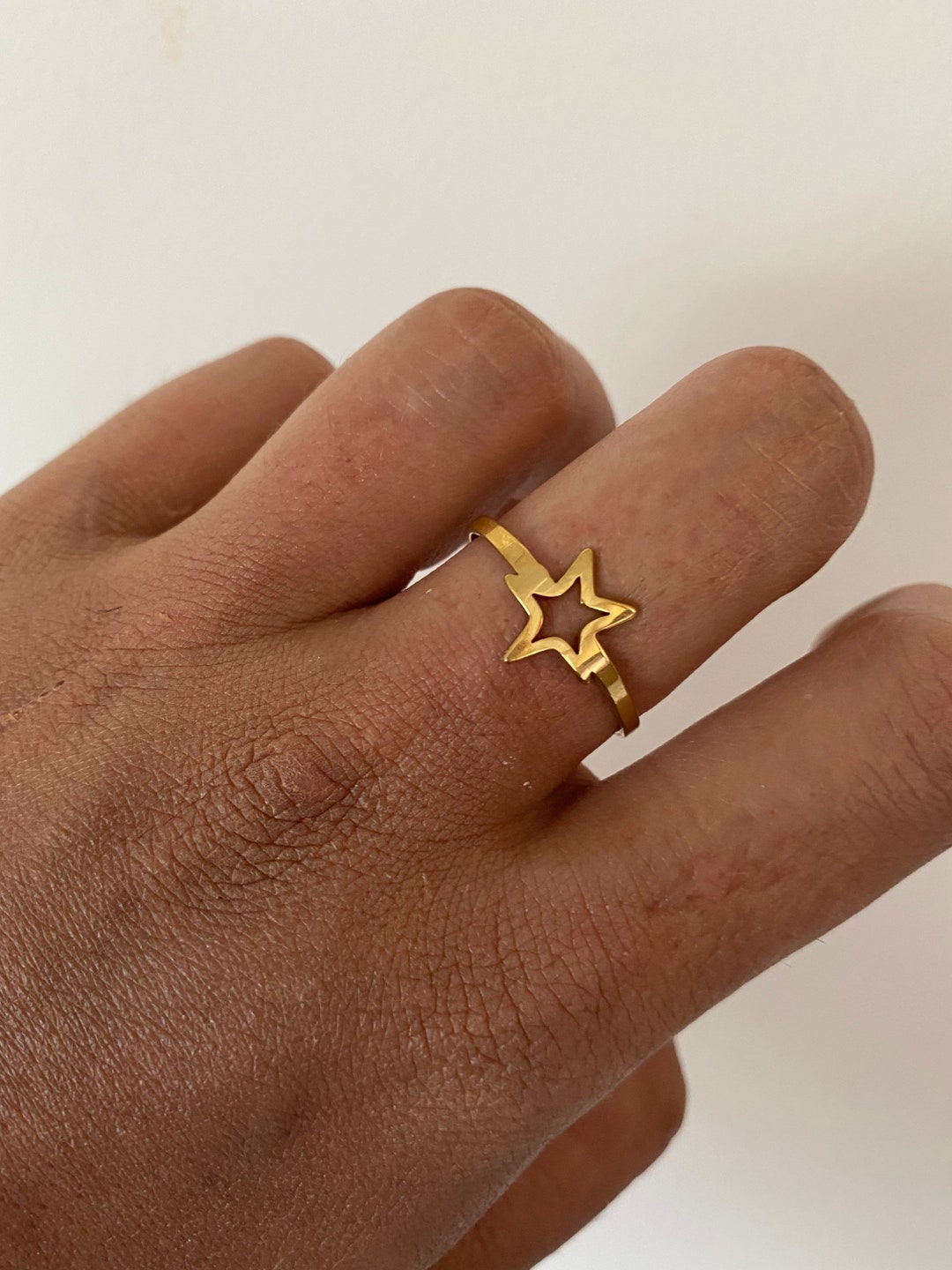 Stackable Star Ring, Cute Adjustable Star Ring, Gold Ring, Silver Steel ...