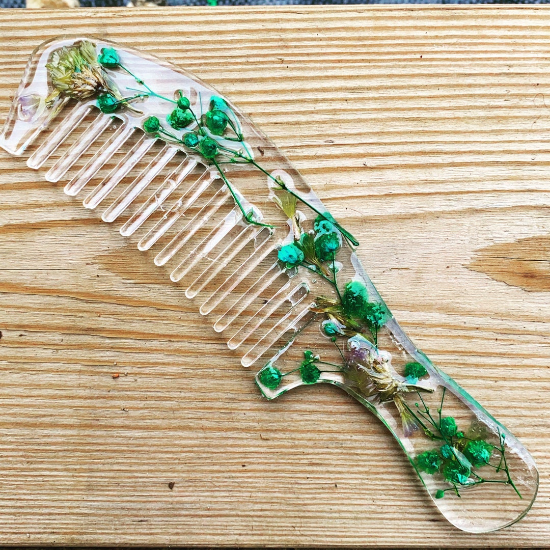 Resin Made Comb With Dried Flowers - Etsy UK