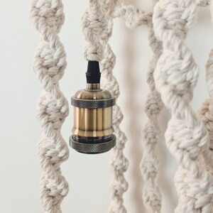 White Macrame Light Cord | Hanging Light | Decorative Pendant ...