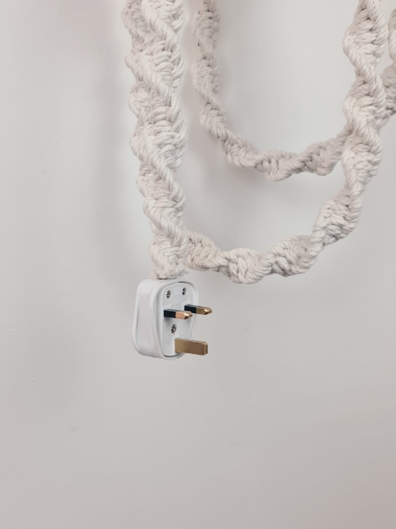White Macrame Light Cord Hanging Light Decorative Pendant | Etsy