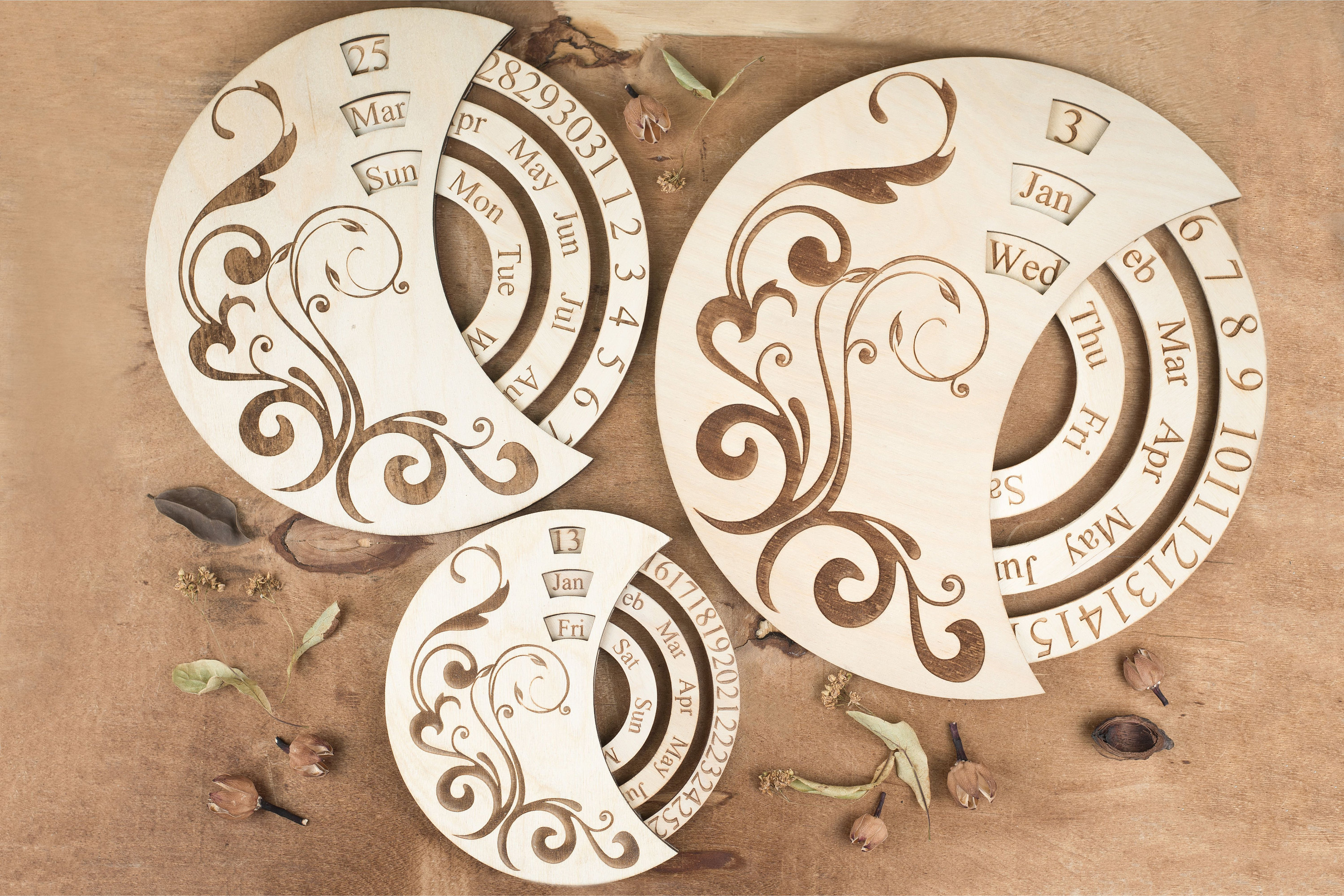 Perpetual Calendar Large Wall Calendar Wood Wall Decor Desk | Etsy Canada