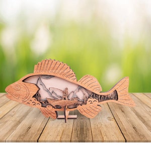 3D Layered Fish-shaped SVG File for Laser Cutting, Customizable Wall ...