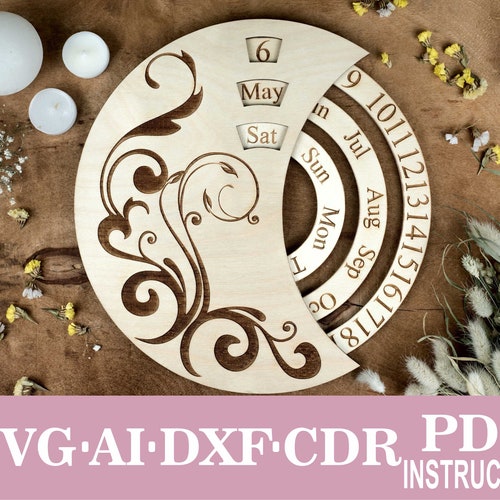 Perpetual Calendar Svg 10 Designs Laser Cut Files Glowforge - Etsy