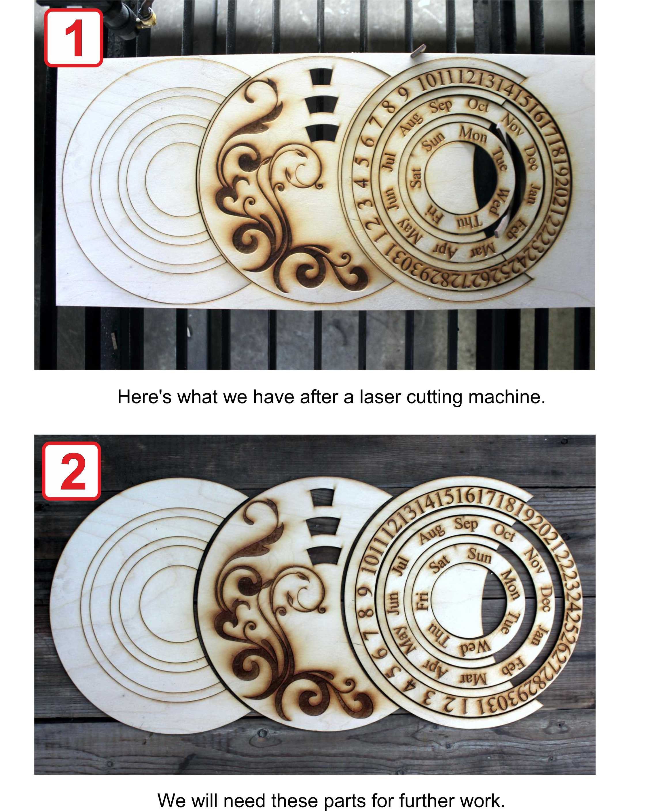 Watermill Perpetual Calendar SVG Laser Cut Files (digital Download) - Etsy