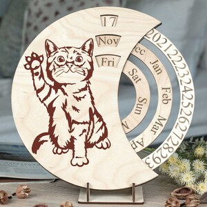 Circle Perpetual Calendar for Wall or Desk Watermill - Etsy