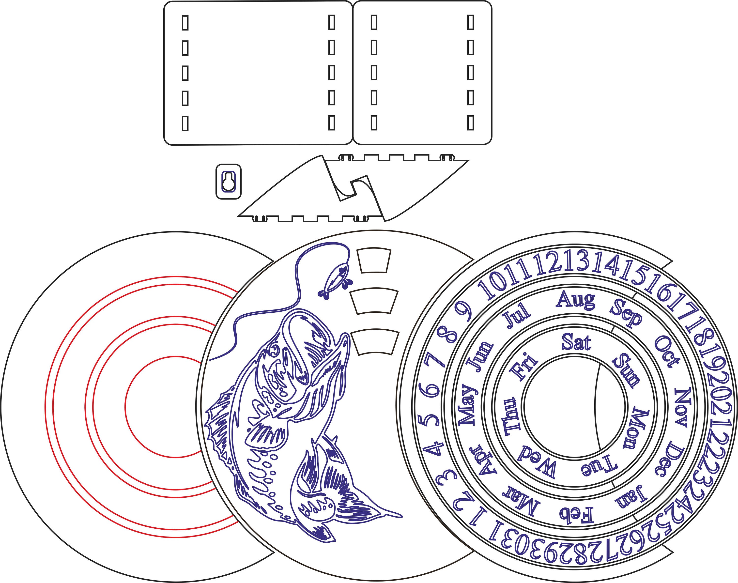 Fishing Perpetual Calendar SVG Laser Cut Files (digital Download) - Etsy