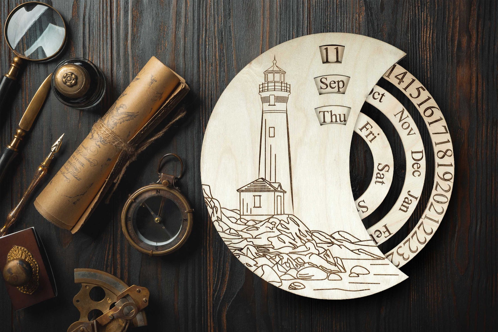 Circle Perpetual Calendar for Wall or Desk Butterfly - Etsy