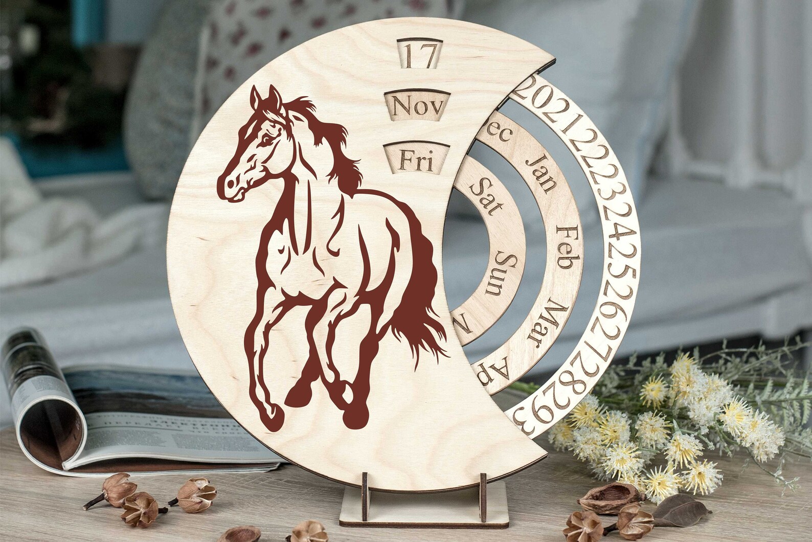 Circle Perpetual Calendar for Wall or Desk Rose - Etsy