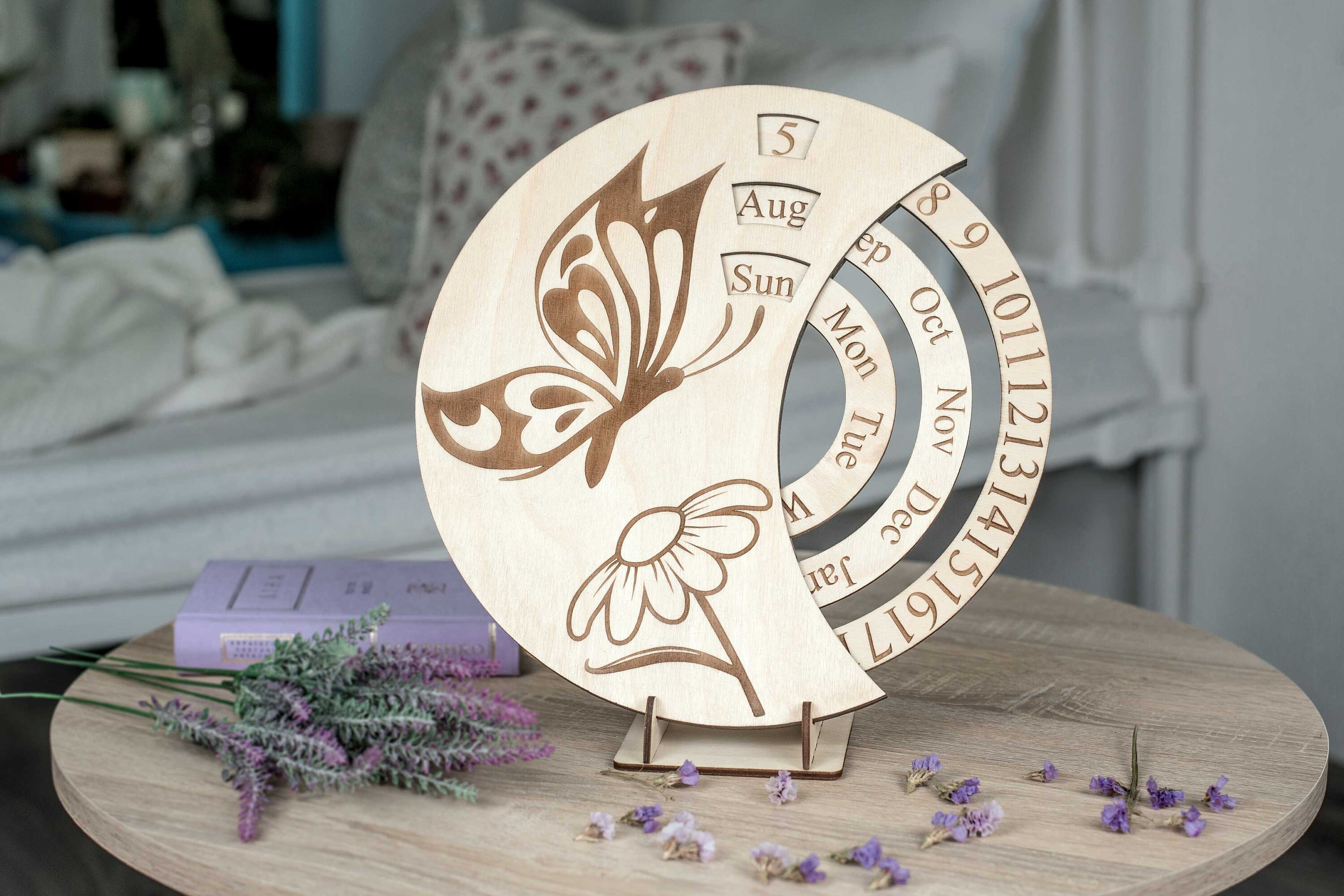 Circle Perpetual Calendar for Wall or Desk Butterfly | Etsy