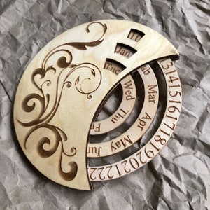 Perpetual Calendar Large Wall Calendar Wood Wall Decor Desk - Etsy